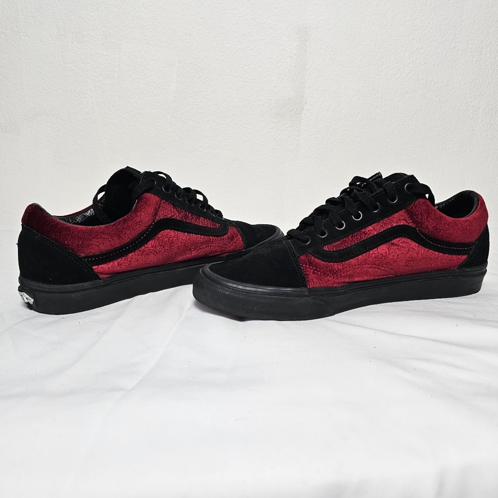 Vans Old Skool Parisian Night Velvet Red And Black Sh… - Gem